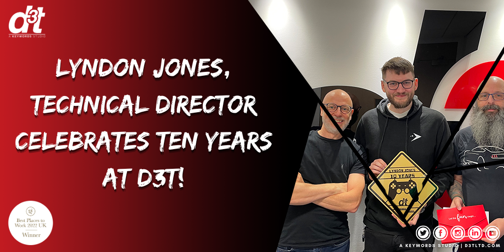 Lyndon Jones, Technical Director celebrates ten years at d3t! - d3t